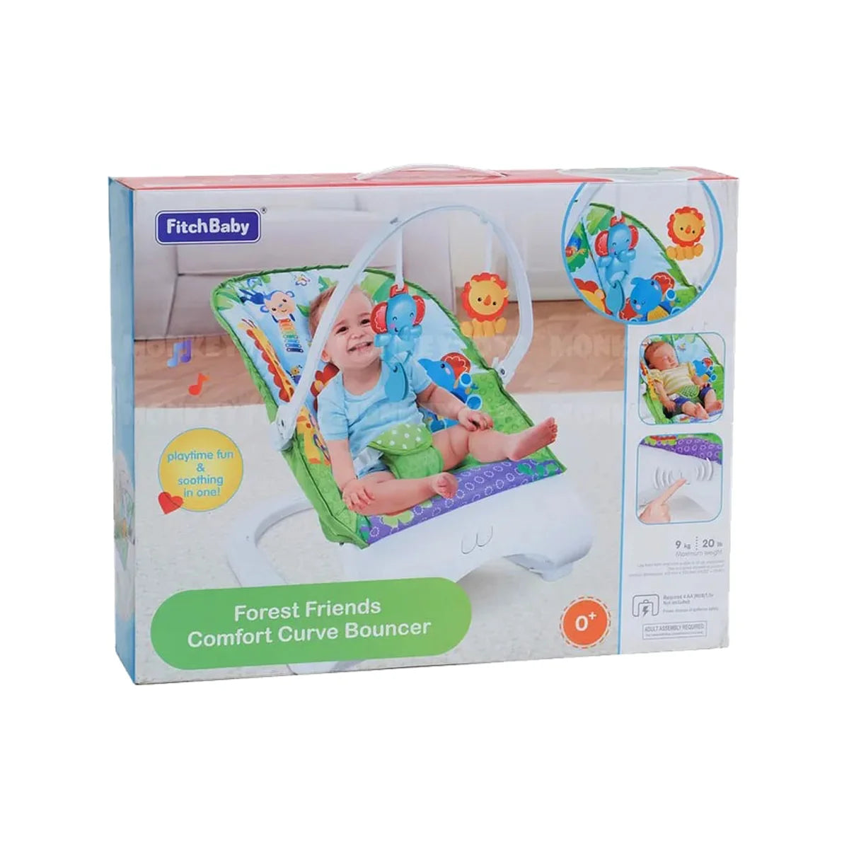 BABY BOUNCER LION,ELEPHANT,VIBRATION & MUSIC | 88929– KidsROAR