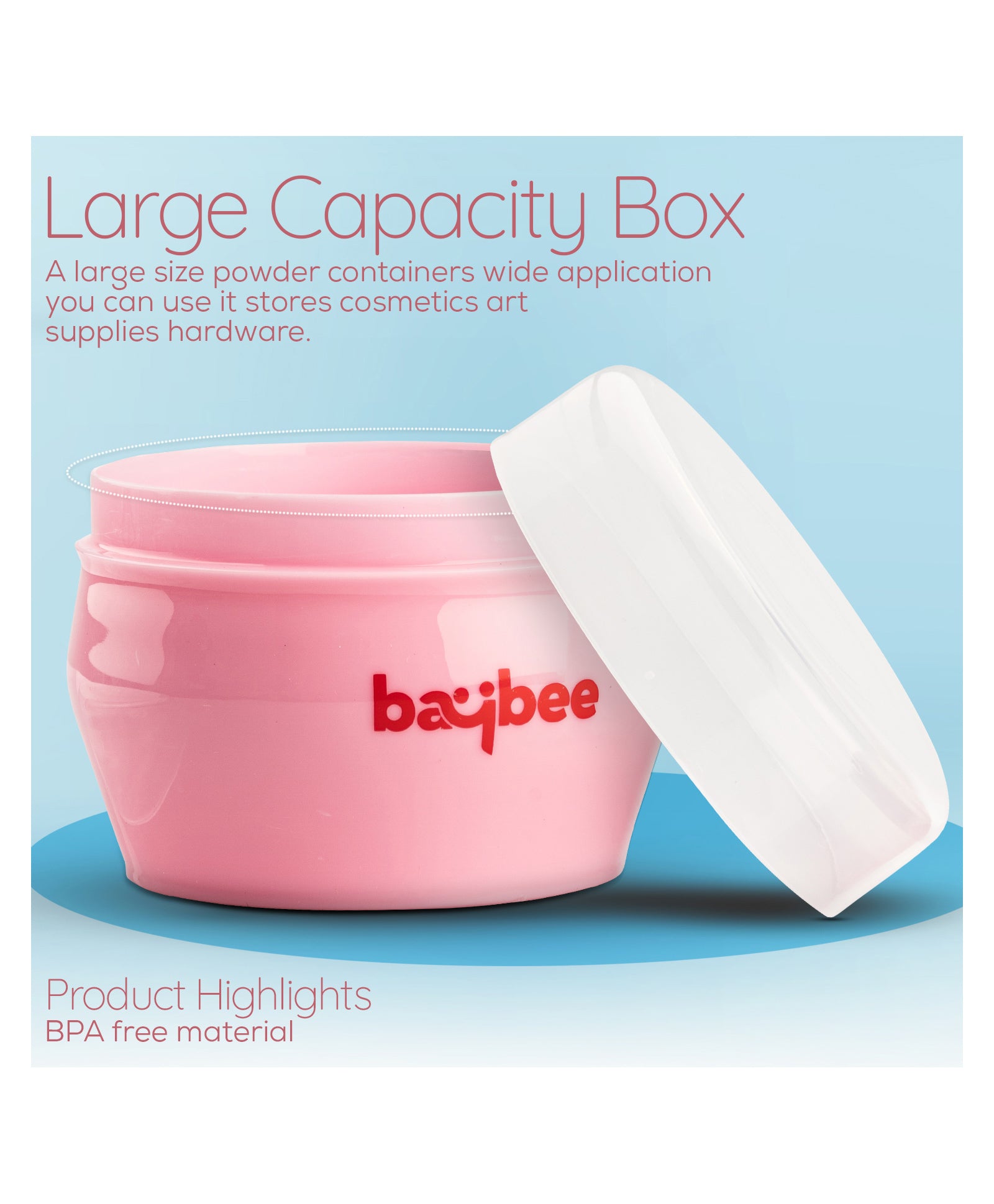 Cosmetic Cotton Powder Puff with Storage Container | BYIE420– KidsROAR