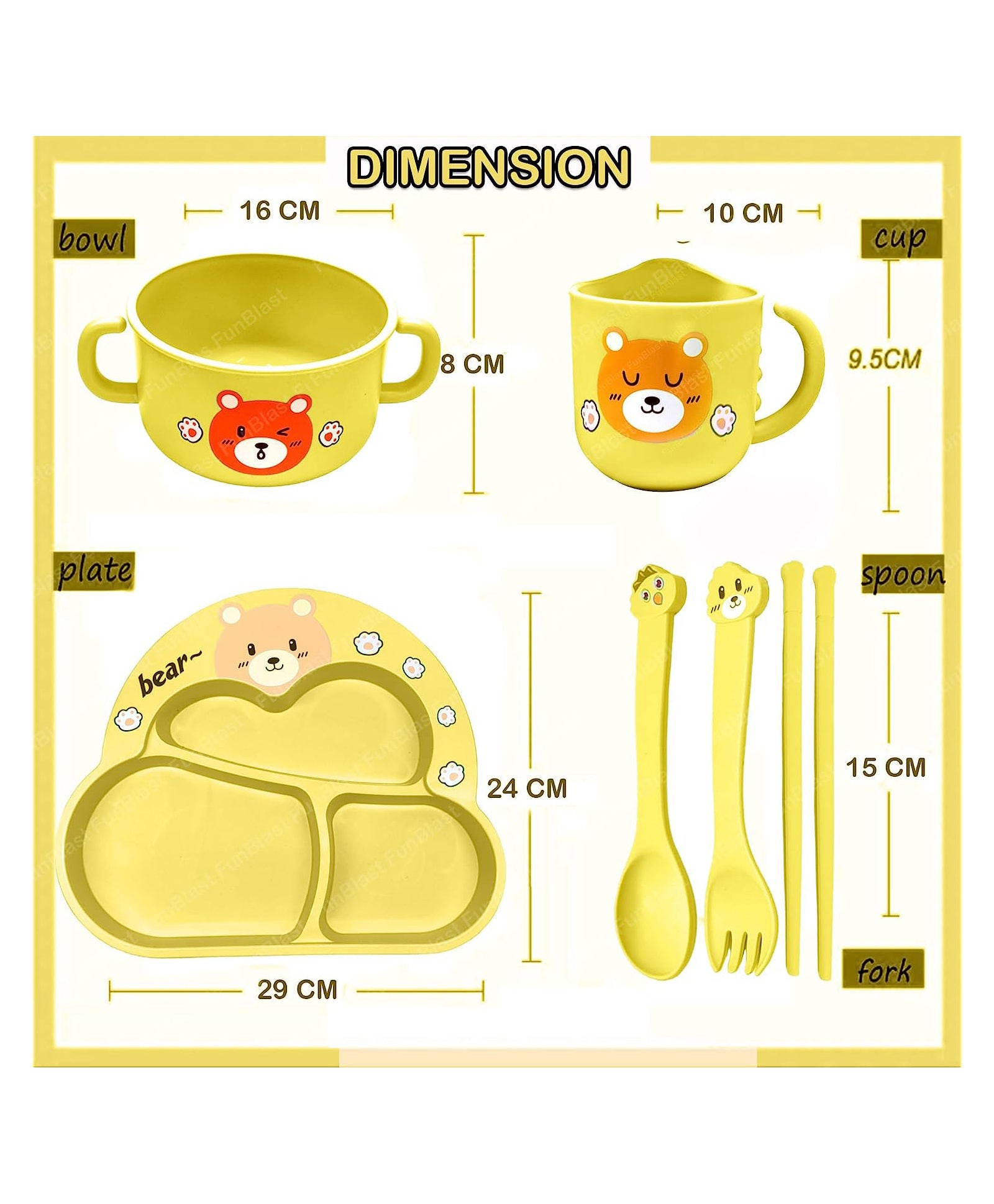 Cartoon Design Bamboo Fibre Dinnerware Set | BV-8023– KidsROAR