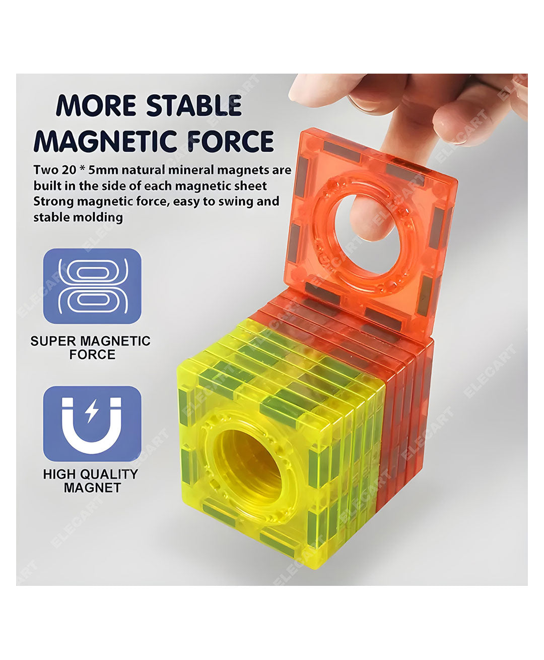 Educational Magic Magnetic Building Tiles Construction Set Multicolour ...