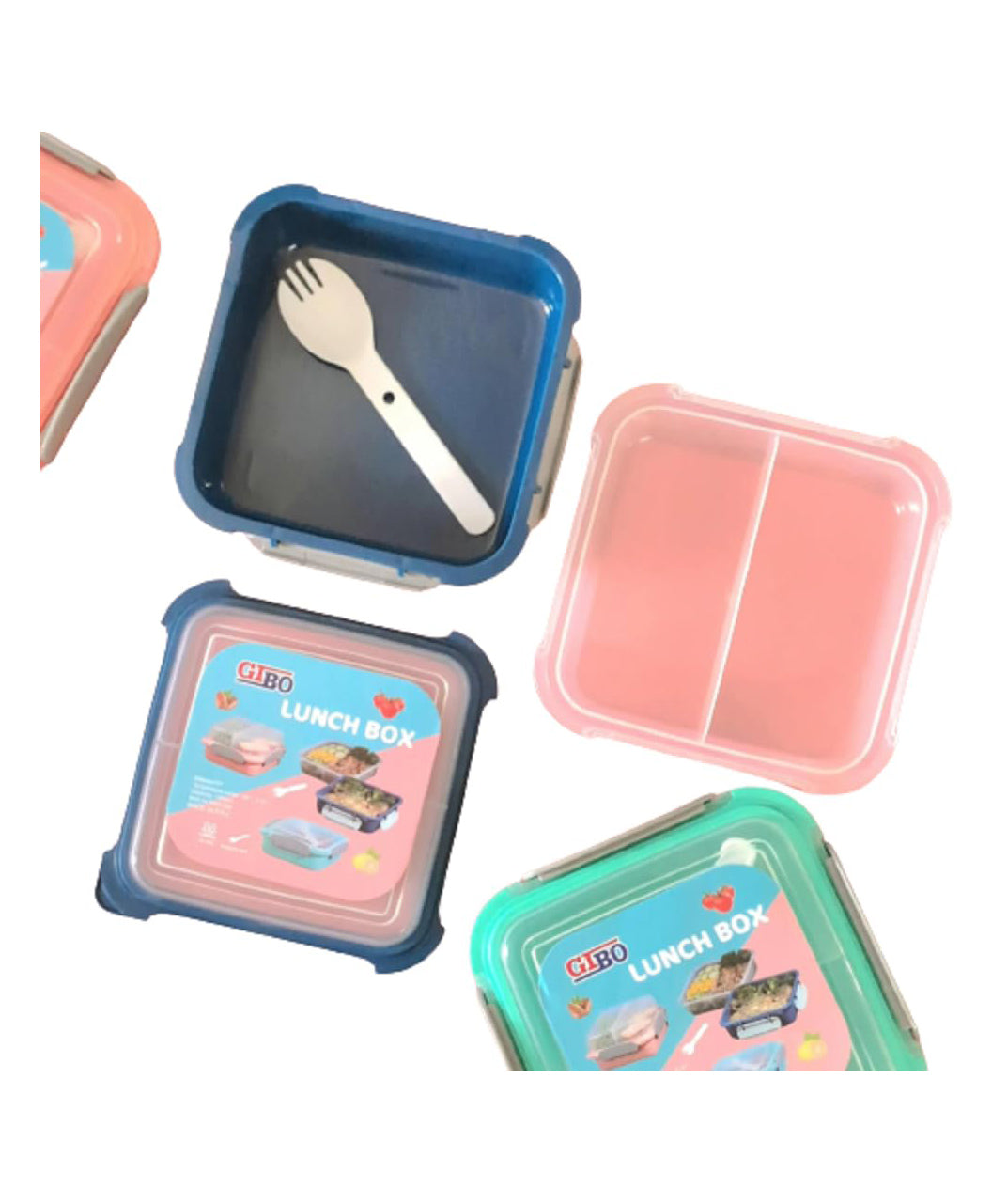 Plastic Grid Lunch Box with 2 in 1 Slots Leak Proof | GBR-332 | PACK O ...