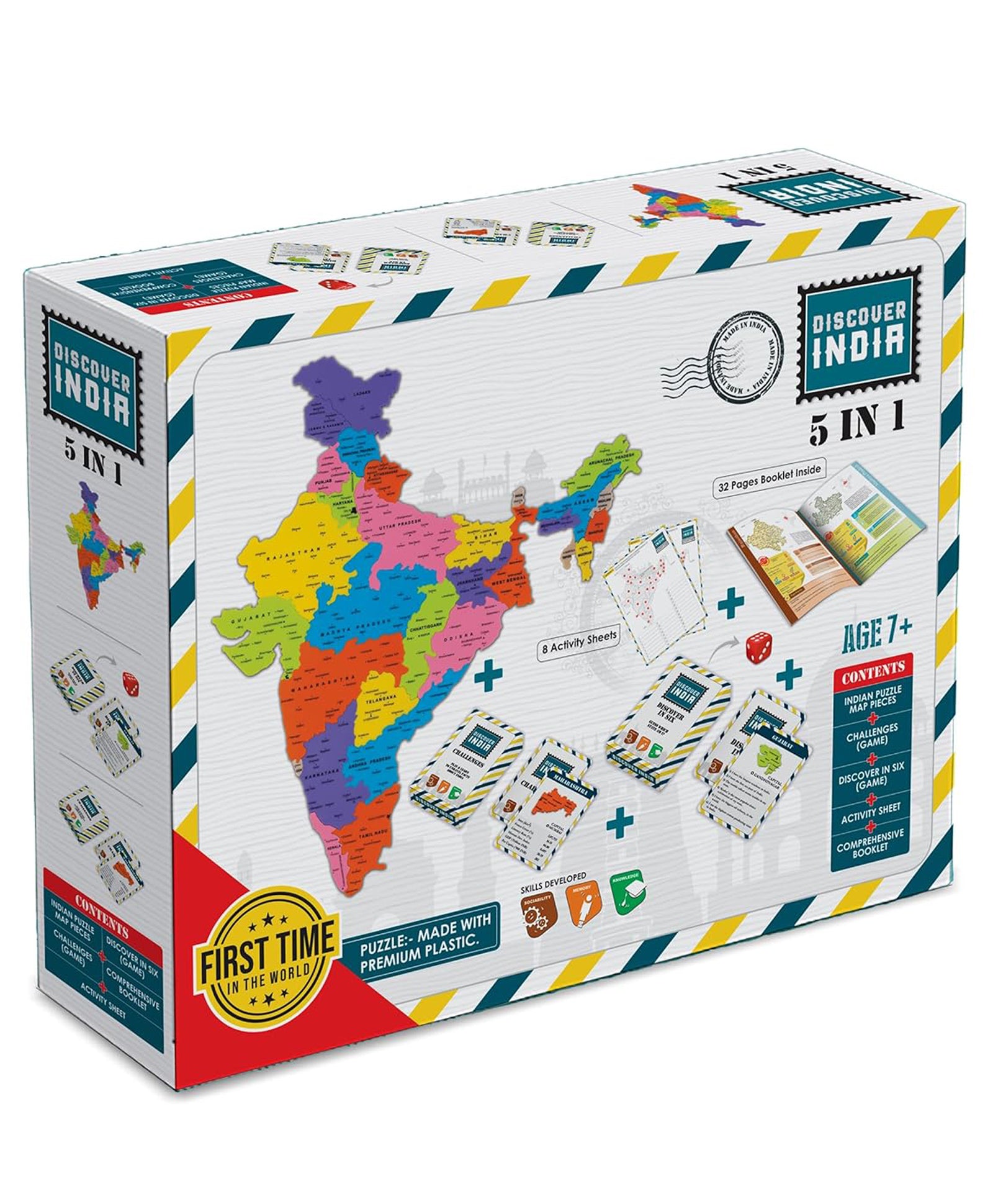 Discover India 5 in 1 India Map Puzzle- 29 Pieces | DIIN-08006– KidsROAR