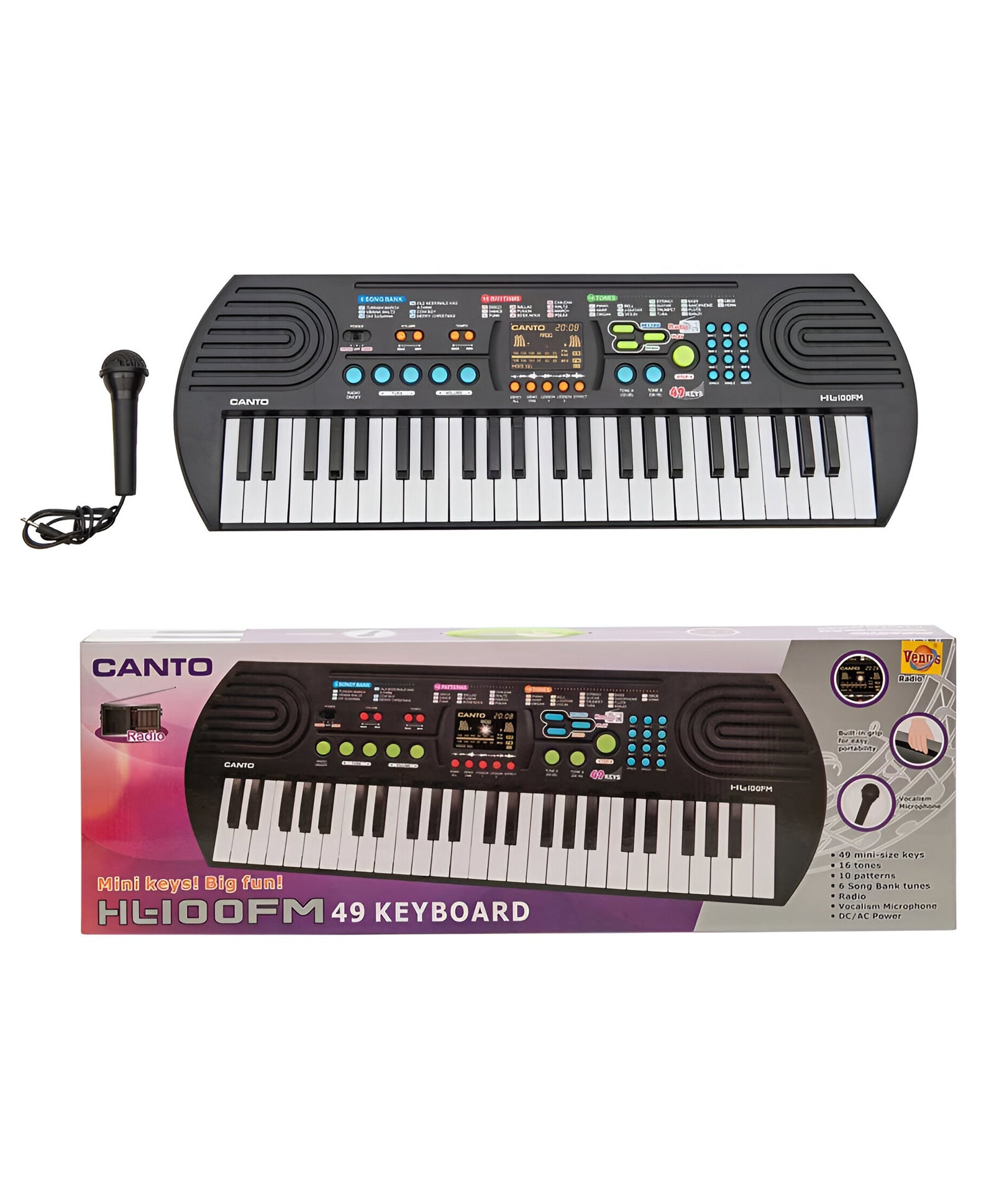 49 Key Electronic Keyboard with Mike and Fm Radio - COLOR MAY VARY | H ...