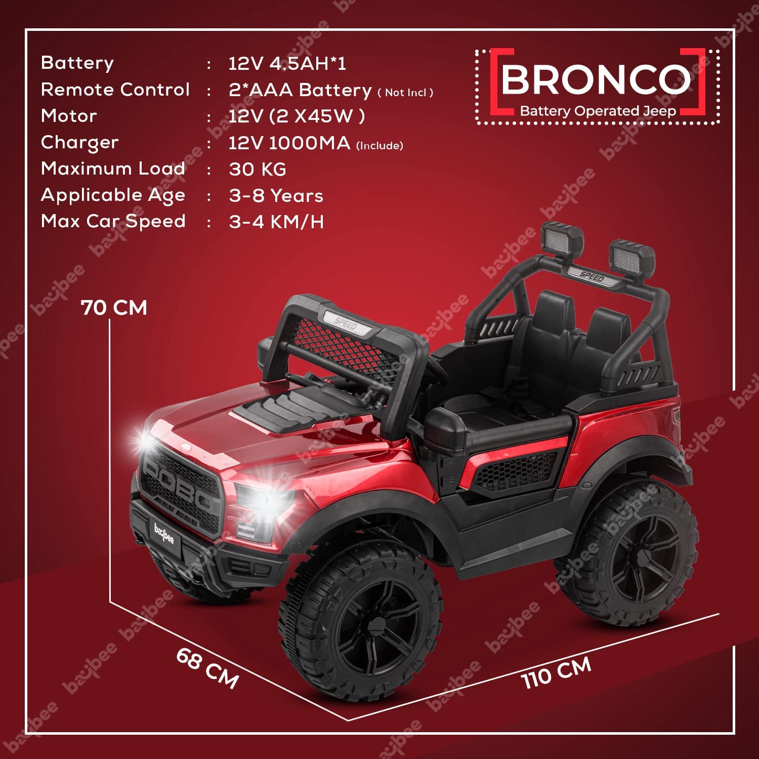 Conquer Any Terrain: 20M Pogo Jeep Kids Electric 4x4 Wheel Drive ...