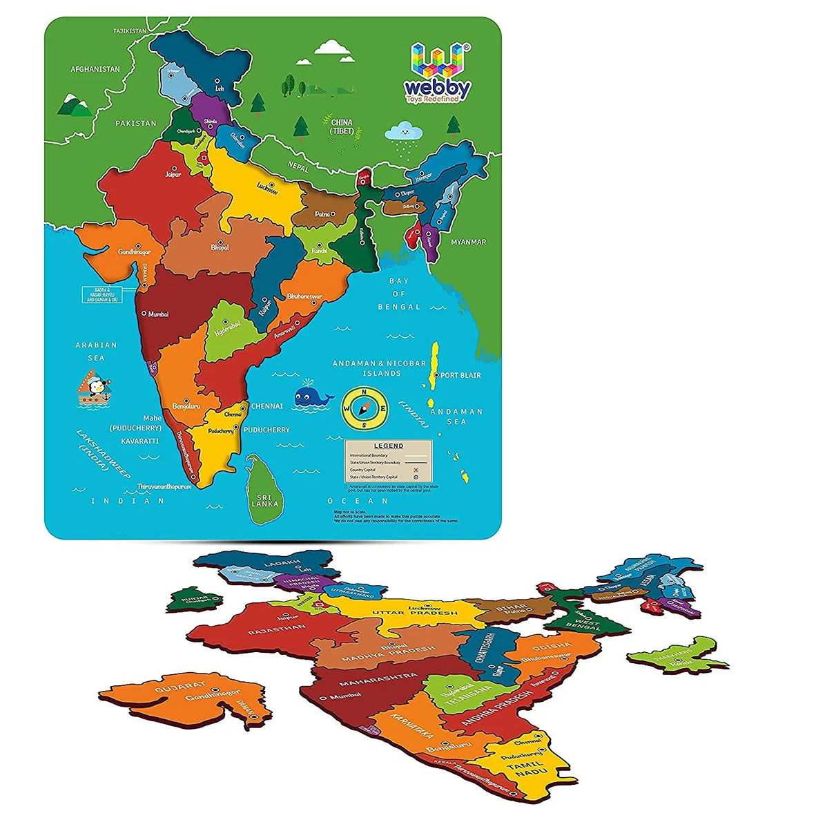 Wooden Educational Learning India Map 3D Puzzle | 004086– KidsROAR