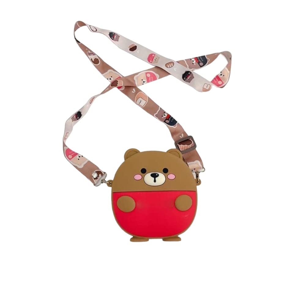 Bear Silicone Soft Purse with Mirror, Comb & Keychain, Crossbody Handb ...