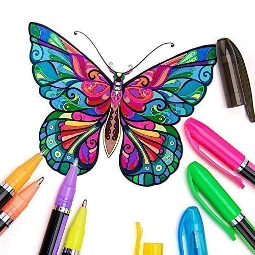 Neon Pens for Drawing Sketching | (Glitter Pen Neon Color 24Pcs Set ...