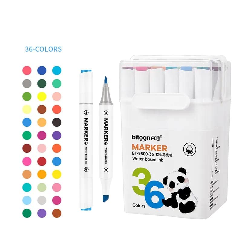 Color Markers Twin Tip - Double Tip Markers (Pack of 36) | GBR-BT9500 ...