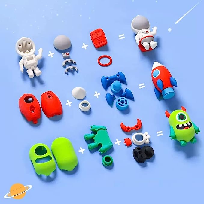 Jumbo Cartoon Space Theme Erasers for Kids Pack of 1 | GBT-QH8423 | AS ...