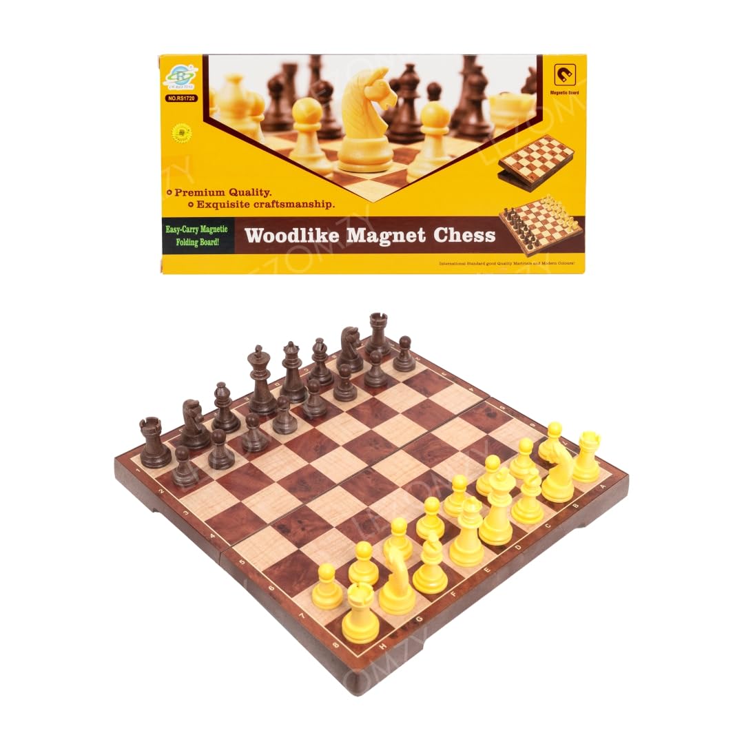 Chess Board Set Wood-Like Magnetic 12x12 Inch Foldable Square Chess Bo ...