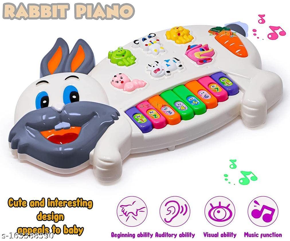 Baby Rabbit Piano Musical Toy with Animal Sound Flash Lights | 3300 ...