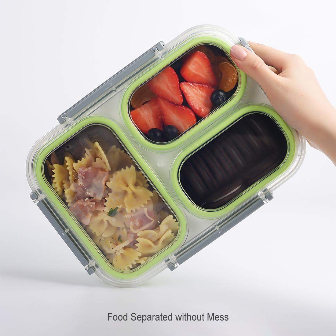 3 Compartments Divided Stainless Steel Lunch Box Containers,Leakproof ...