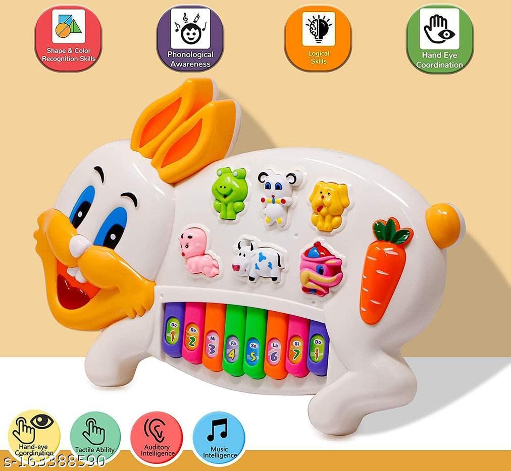 Baby Rabbit Piano Musical Toy with Animal Sound Flash Lights | 3300 ...