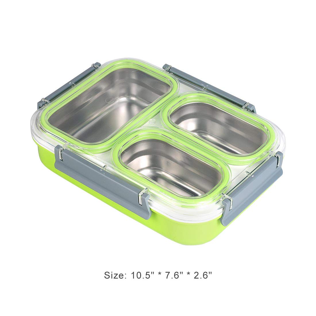 3 Compartments Divided Stainless Steel Lunch Box Containers,Leakproof ...