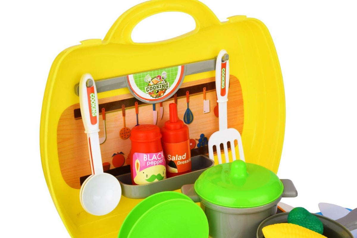 Ultimate Kid Chef Bring Along 26 PCS Kitchen Cooking Suitcase Set | LM ...