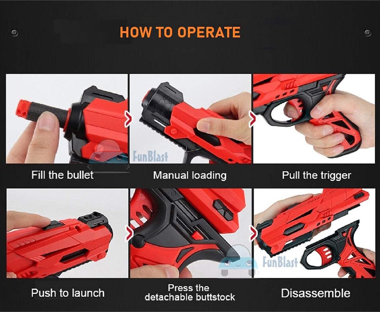 High Speed Plastic Bullet Gun Toy with Soft Foam Darts | FJ926– KidsROAR