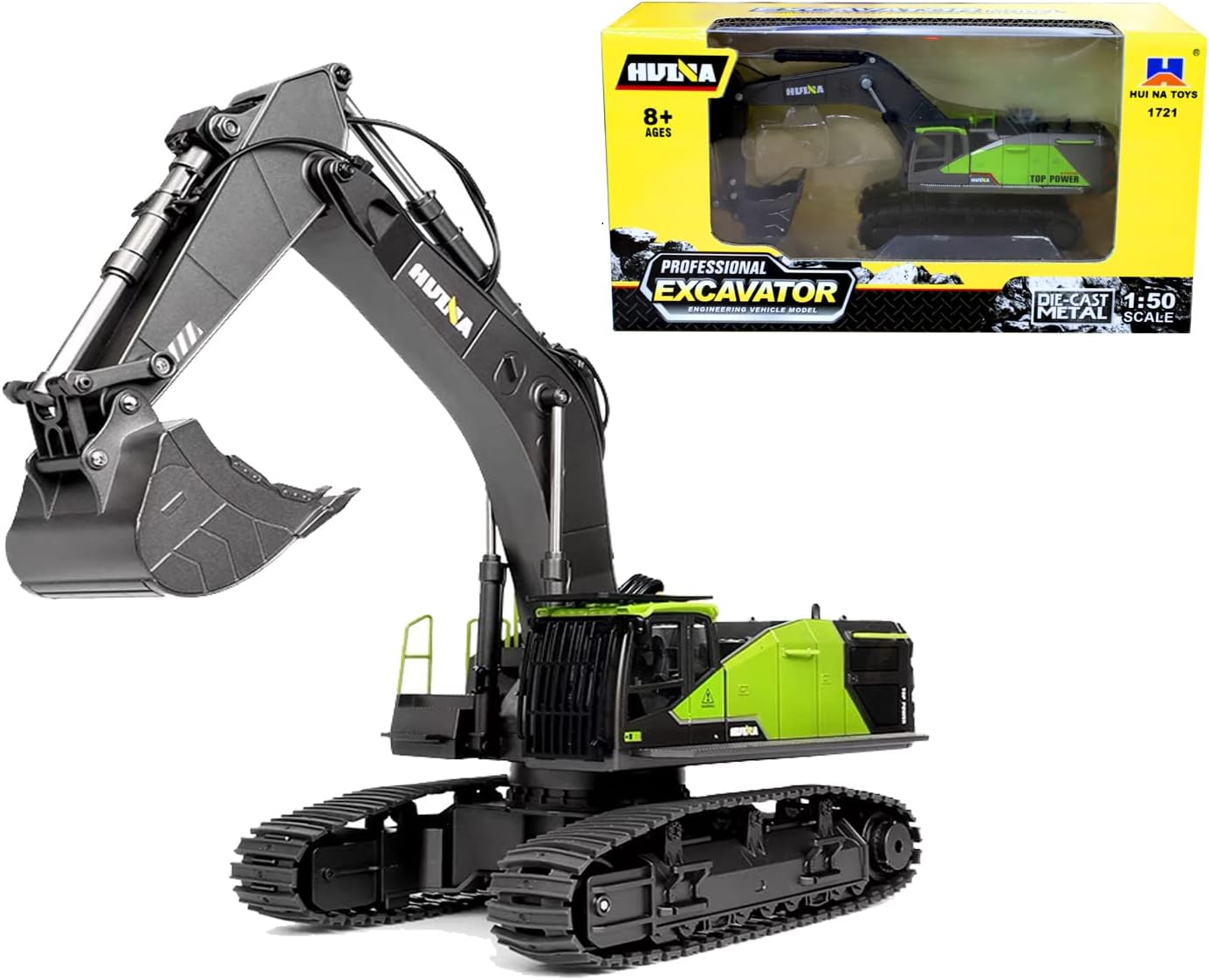 Excavator Toys Construction Vehicle Toys 1/50 Scale Diecast Mechanical ...
