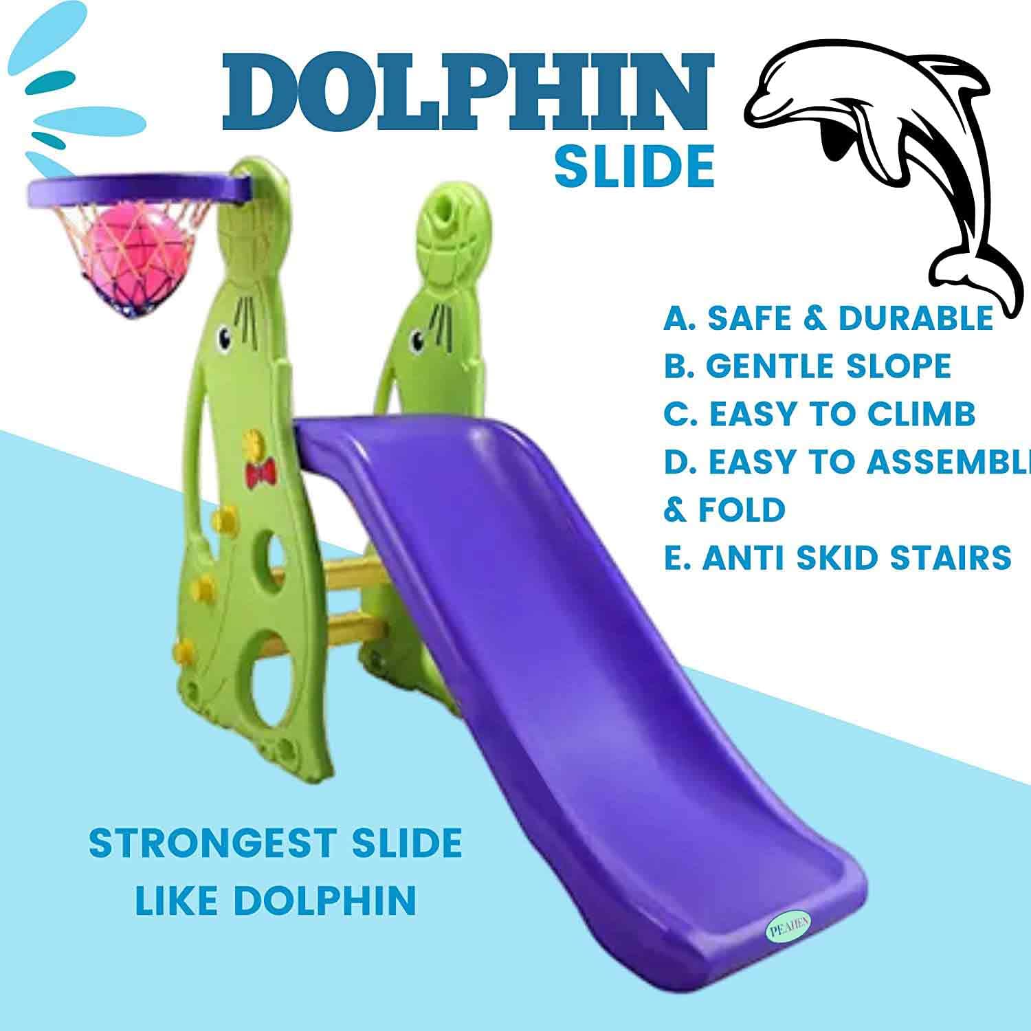 Dolphin Shape Slide | SLIDE DOL– KidsROAR