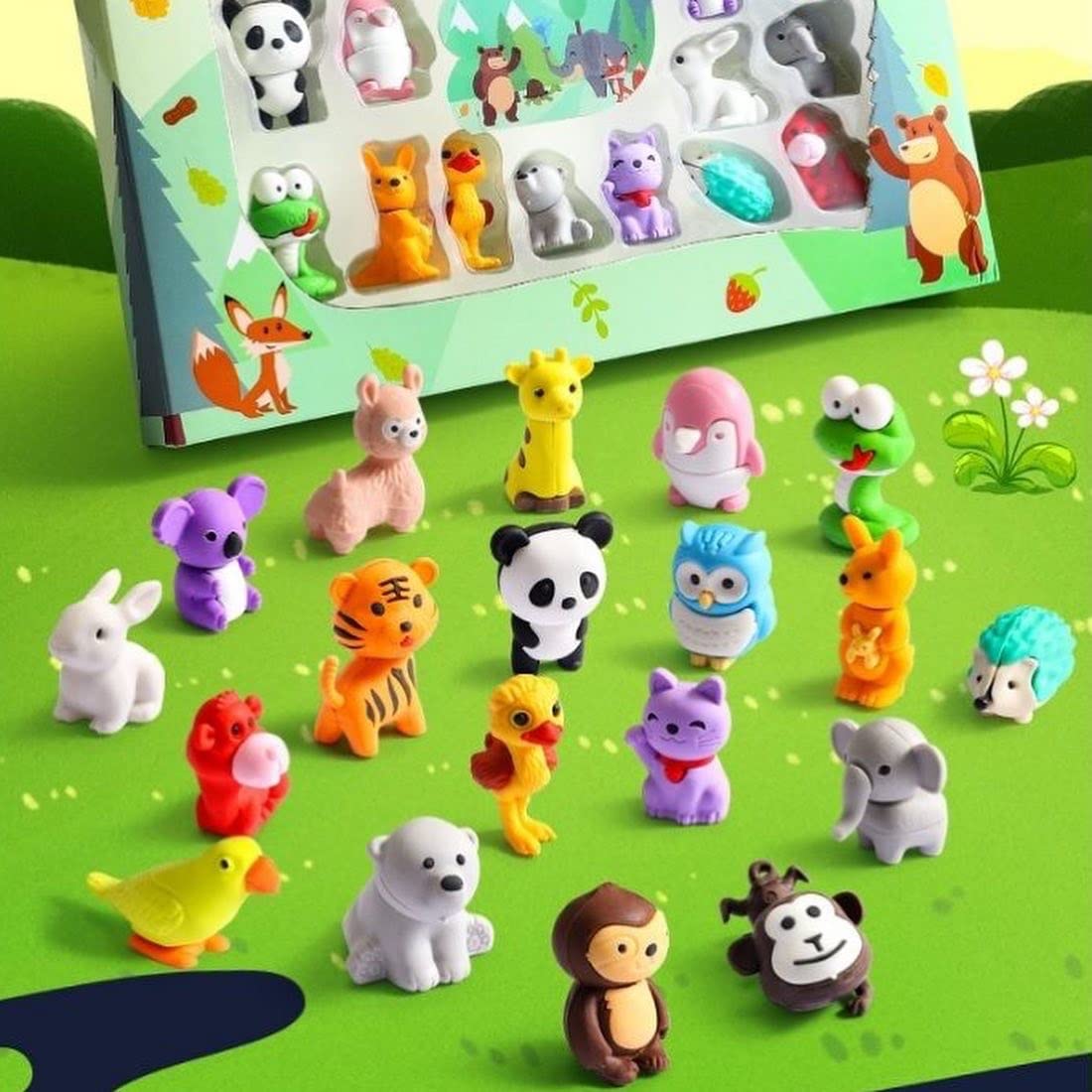 Jungle Adventure Erasers (Pack of 19 Pcs; Assorted Color) | GBT-QH8220 ...