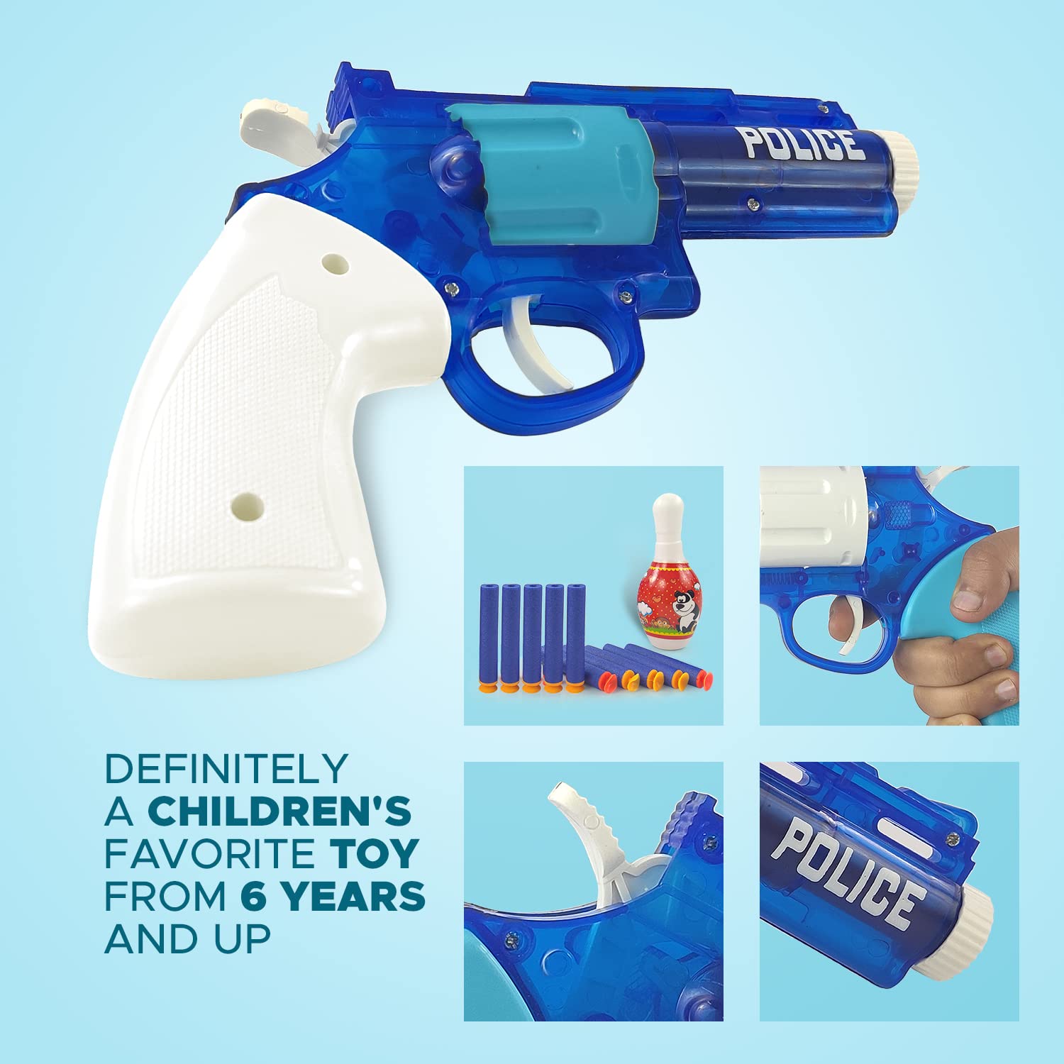 Soft Bullet Gun Toys with 10 Safe Soft Foam Bullets | LO648-35– KidsROAR