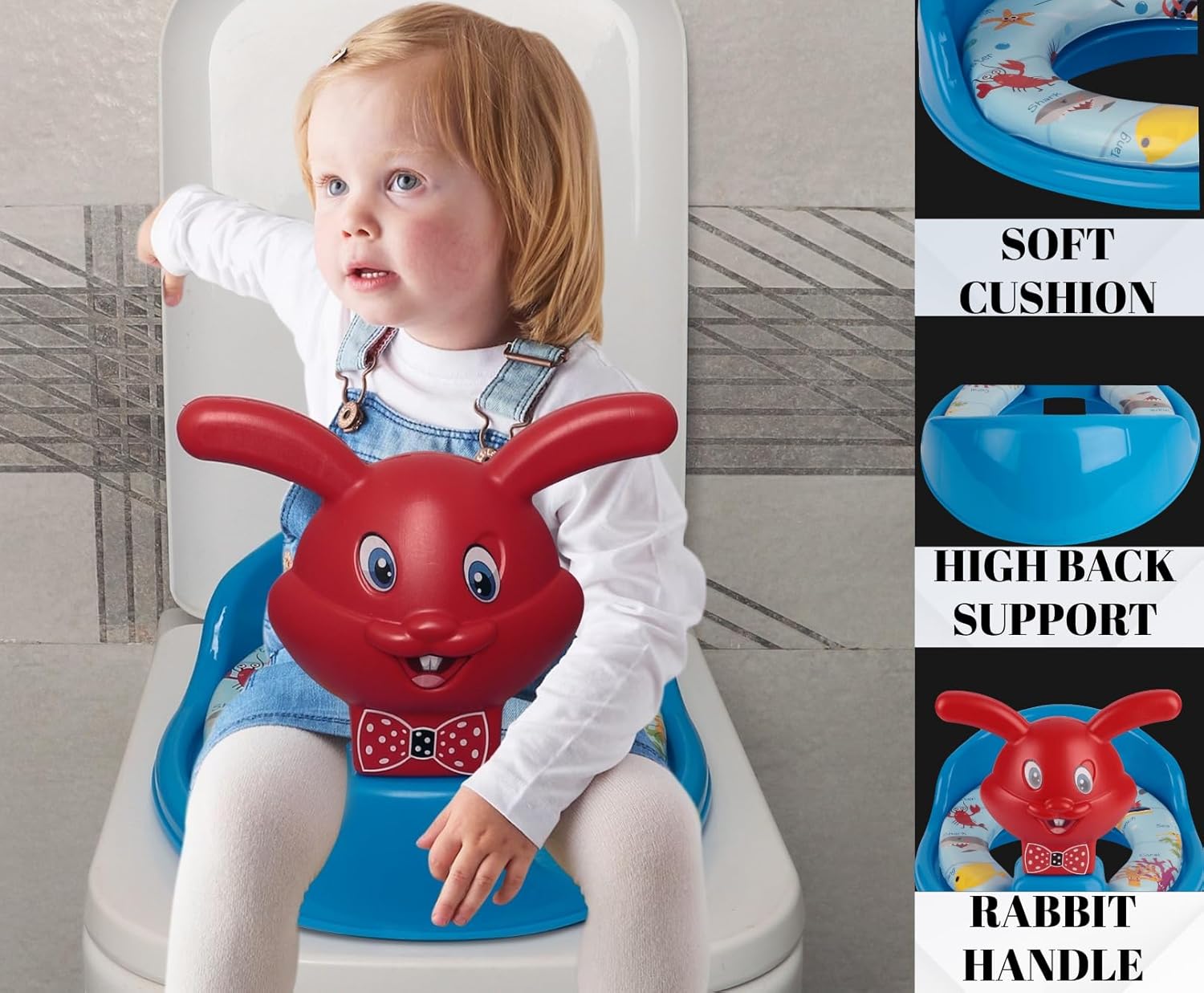 Toilet Trainer Baby Potty Seat With Rabbit Handle | BS-01 ( COLOR MAY ...