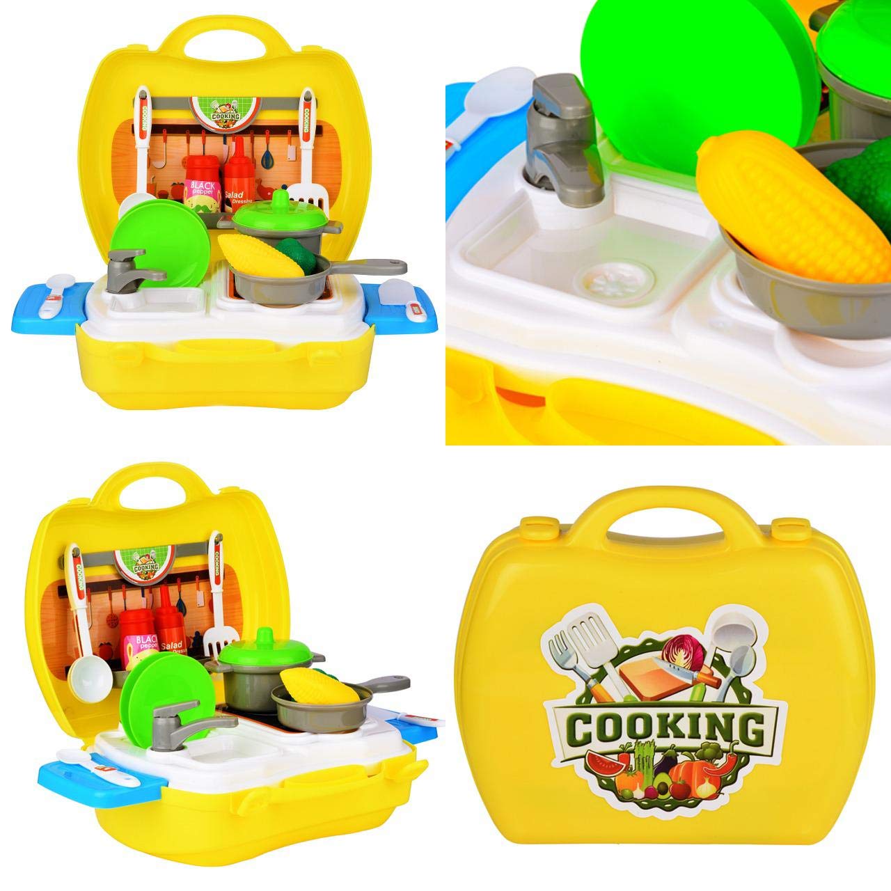 Ultimate Kid Chef Bring Along 26 PCS Kitchen Cooking Suitcase Set | LM ...