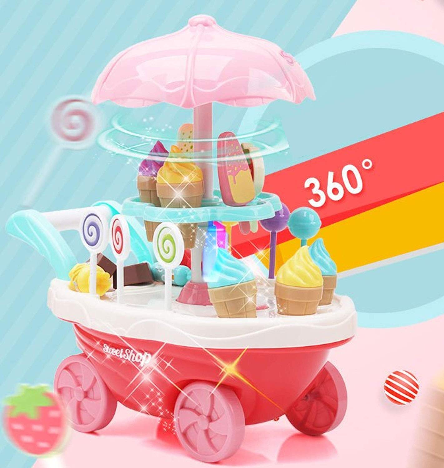 Luxury Sweet Shopping Battery Operated Ice Cream Trolley | LODHT-RP101 ...