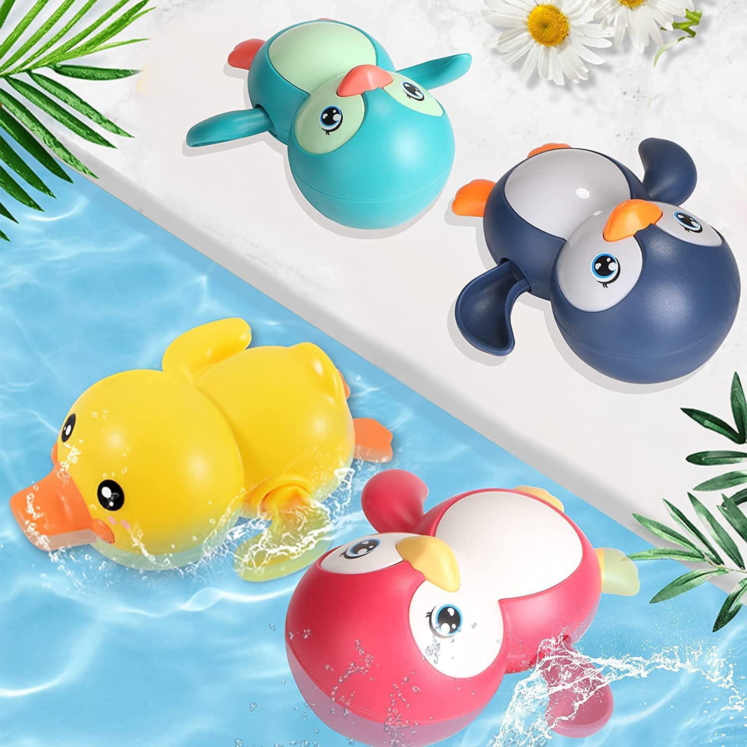 Wind Up Swimming Penguin Bath Toy | NE555 | Multicolor ( Pack of 1 ...