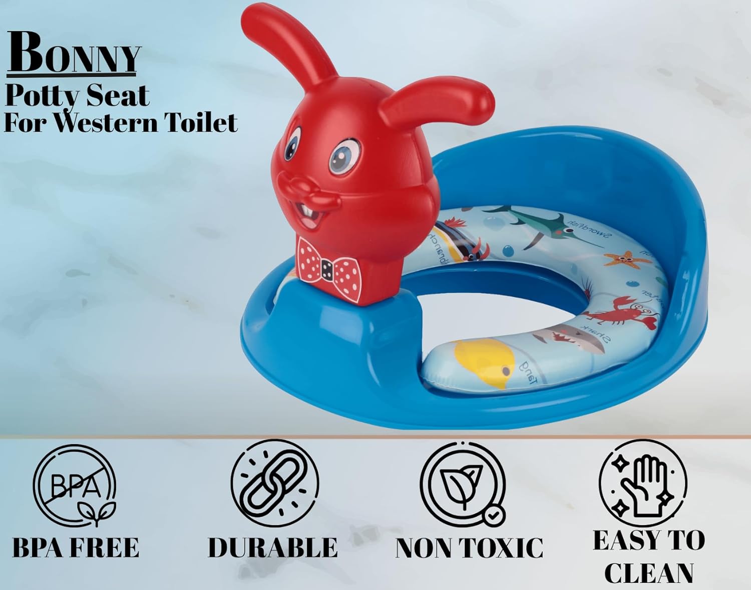Toilet Trainer Baby Potty Seat With Rabbit Handle | BS-01 ( COLOR MAY ...