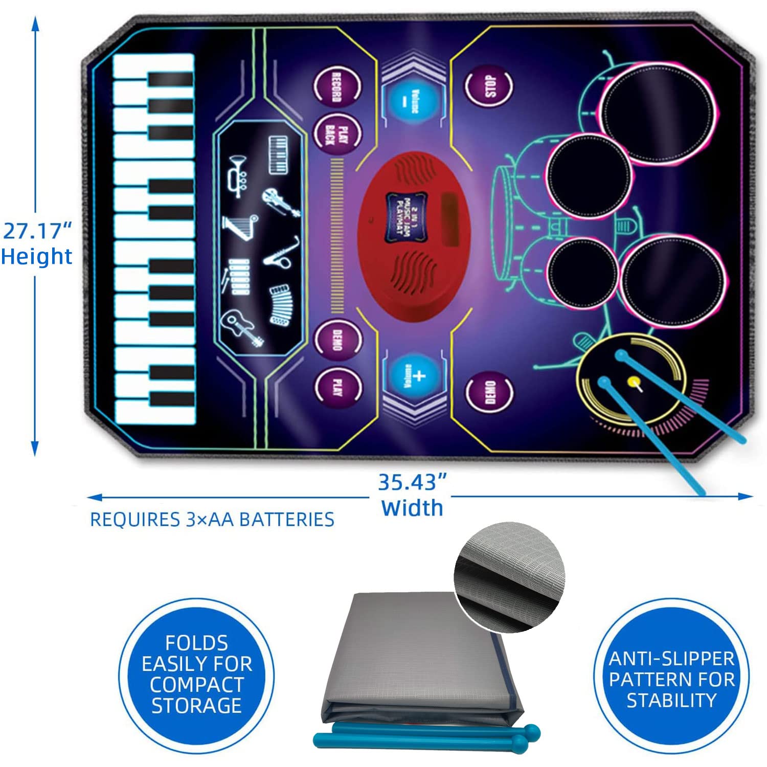 Electronic Drum Set + Piano Mat |LOMM3999– KidsROAR