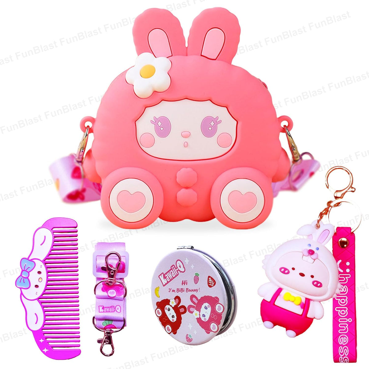 Bunny Sling Bag with Key Ring, Comb and Mirror | KQ-0210– KidsROAR