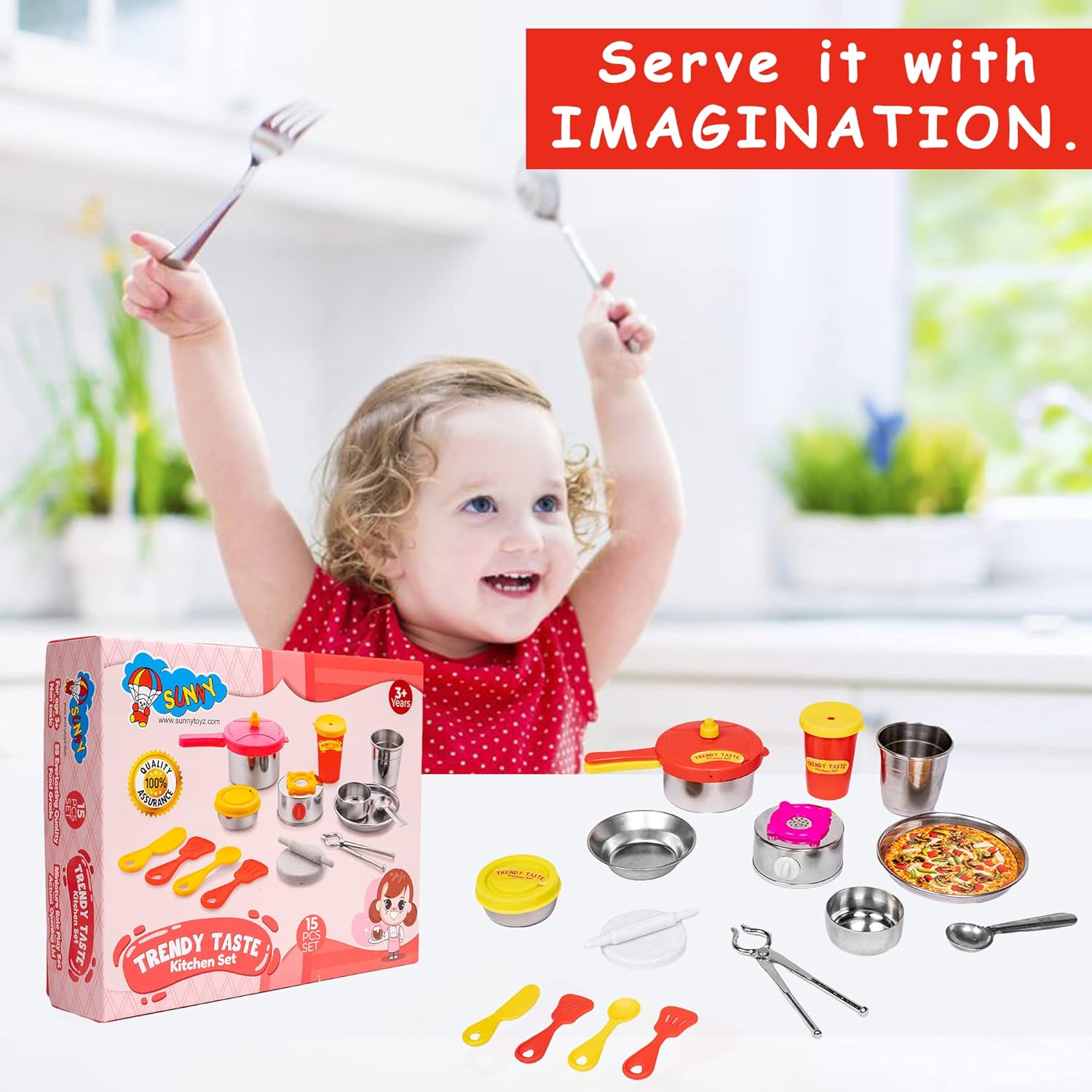 15 Pieces Trendy Taste Kitchen Play Set | SY1085– KidsROAR