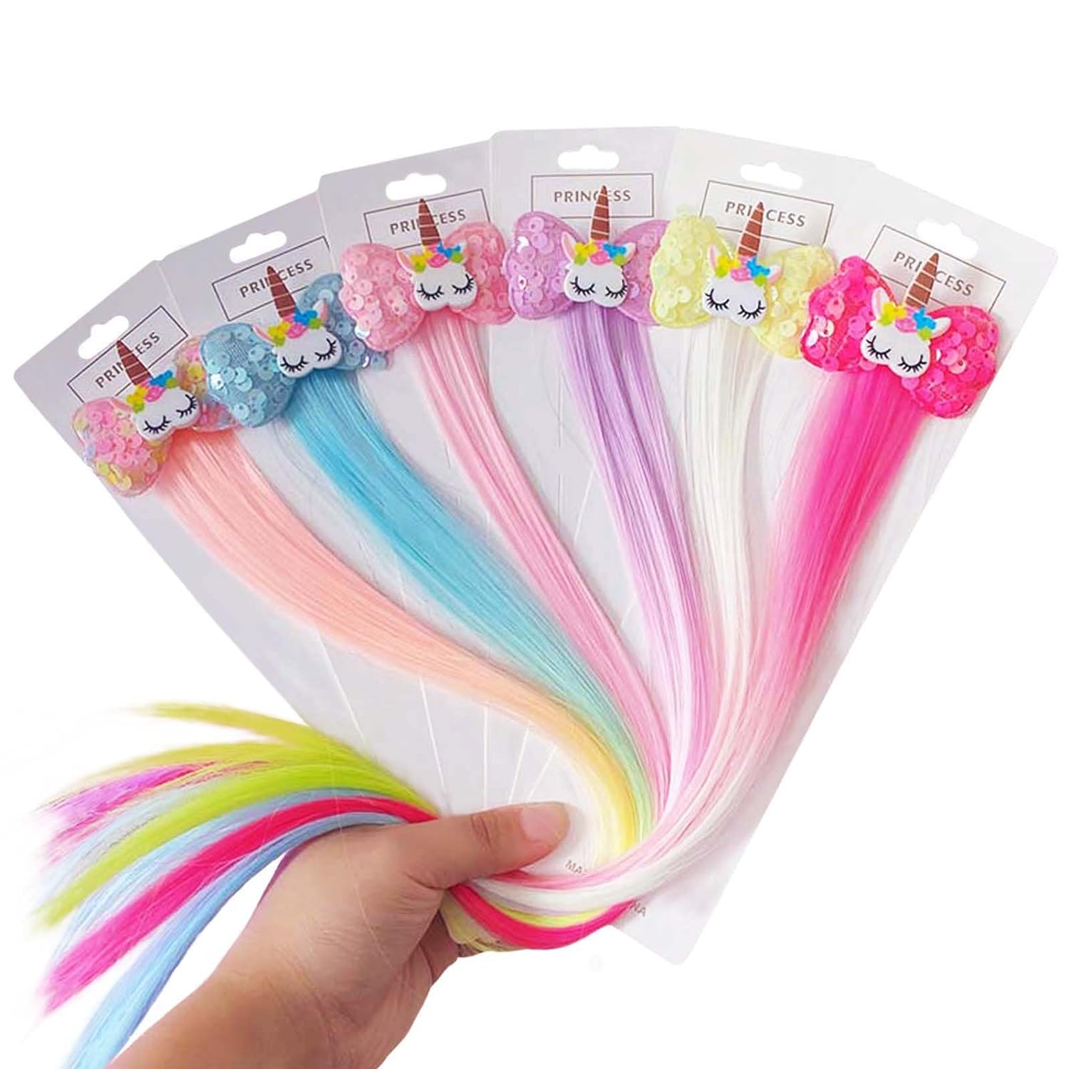 Colorful Unicorn Hair Extensions for Little Girls | GBT-1656 | COLOR A ...