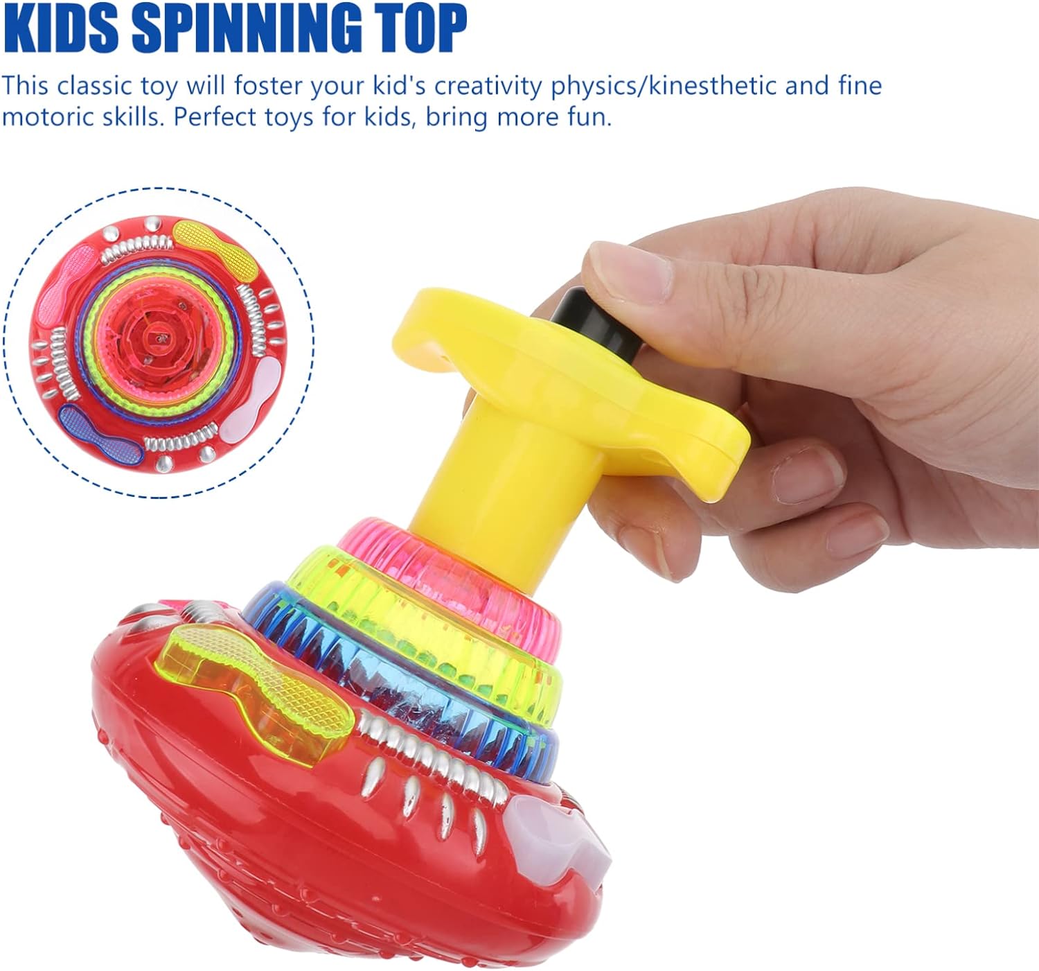 Light Up Spinning Tops Flashing Music Gyro LED Shining Toy | LMI-2091 ...
