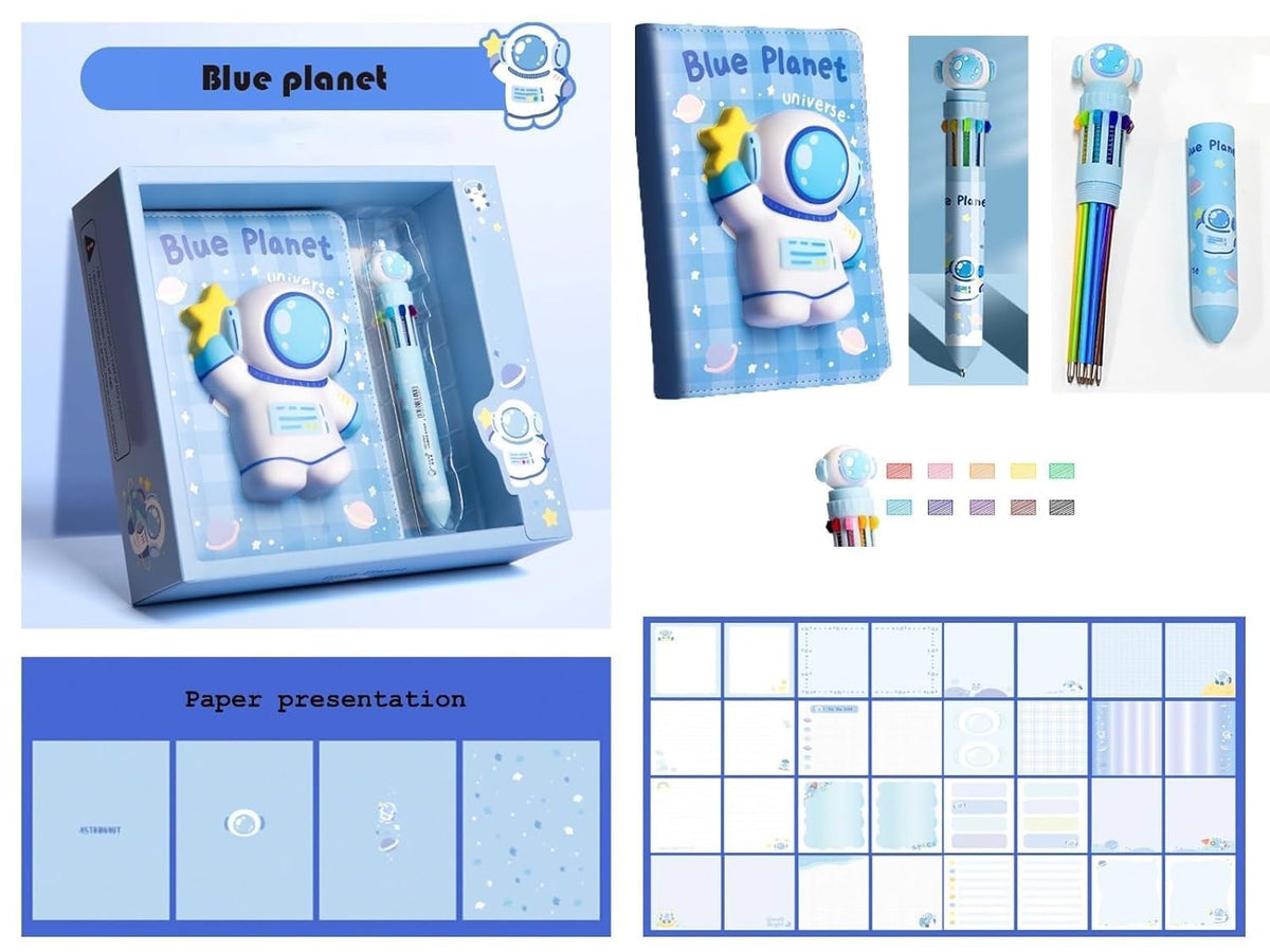 ASTRONAUT NOTEBOOK WITH 10 COLOR PEN | NB-KBX-2090-AT– KidsROAR