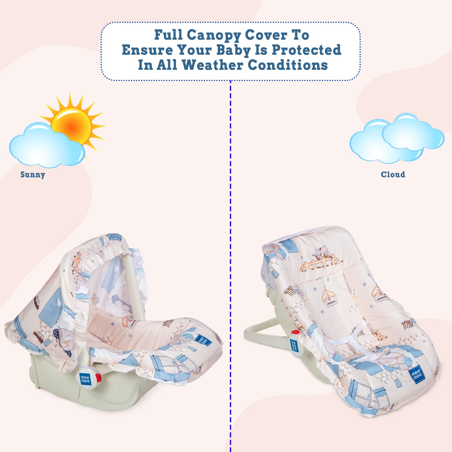 Cozy Baby Carry Cot & Rocking Chair with Adjustable Handle | Large Can ...