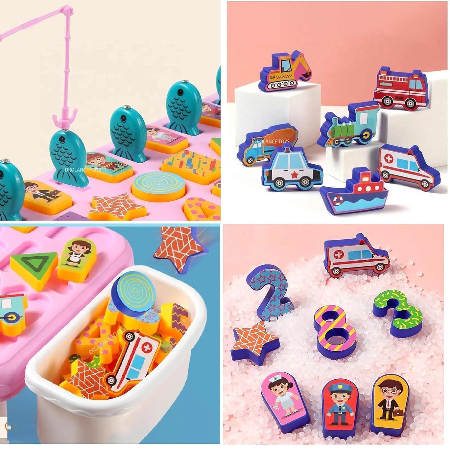 Education Table 5 in 1 Early Learning Shape Matching Magnetic Fishing ...