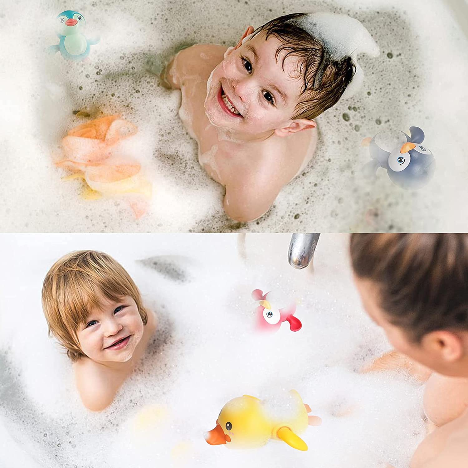 Wind Up Swimming Penguin Bath Toy | NE555 | Multicolor ( Pack of 1 ...