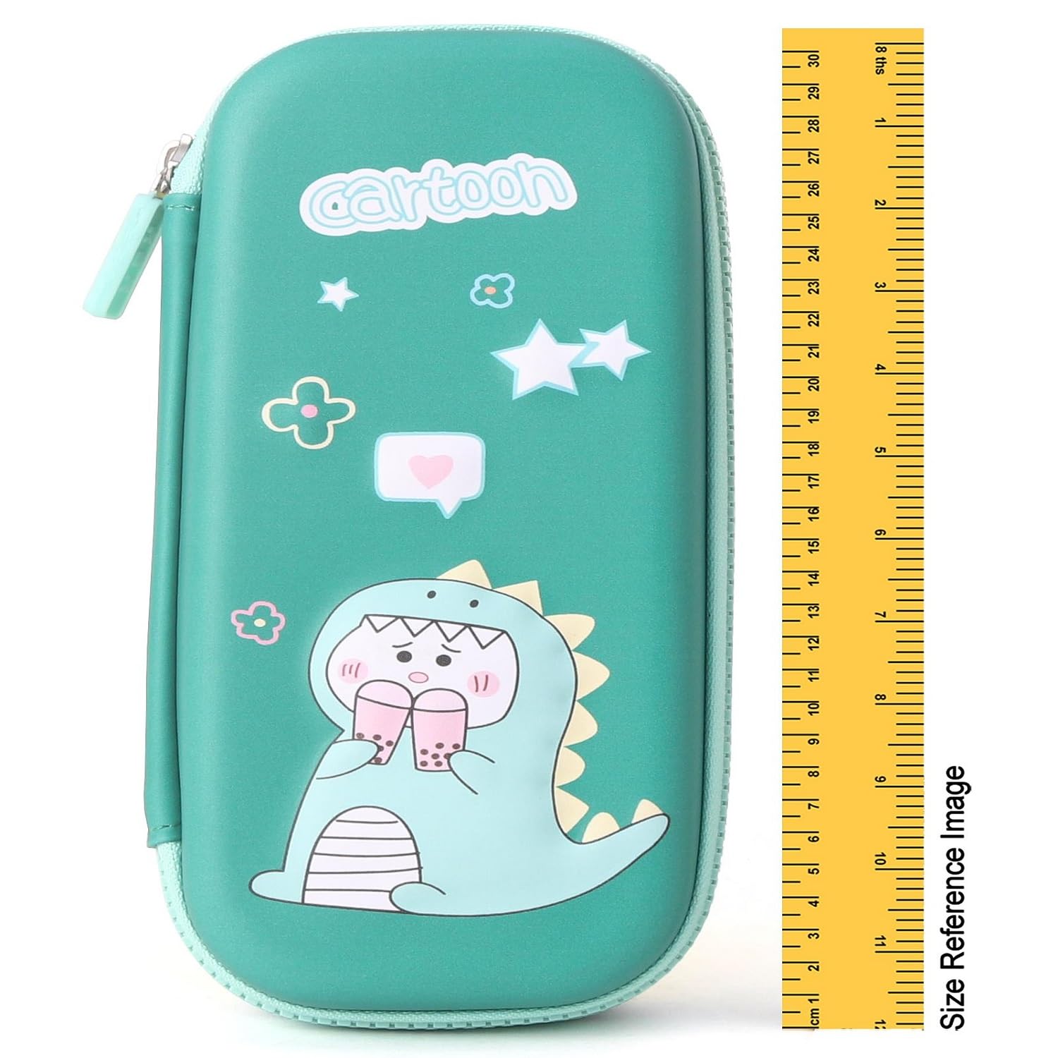 3D EVA Design Embossed Hardtop Cover Pencil Case with Compartments | L ...