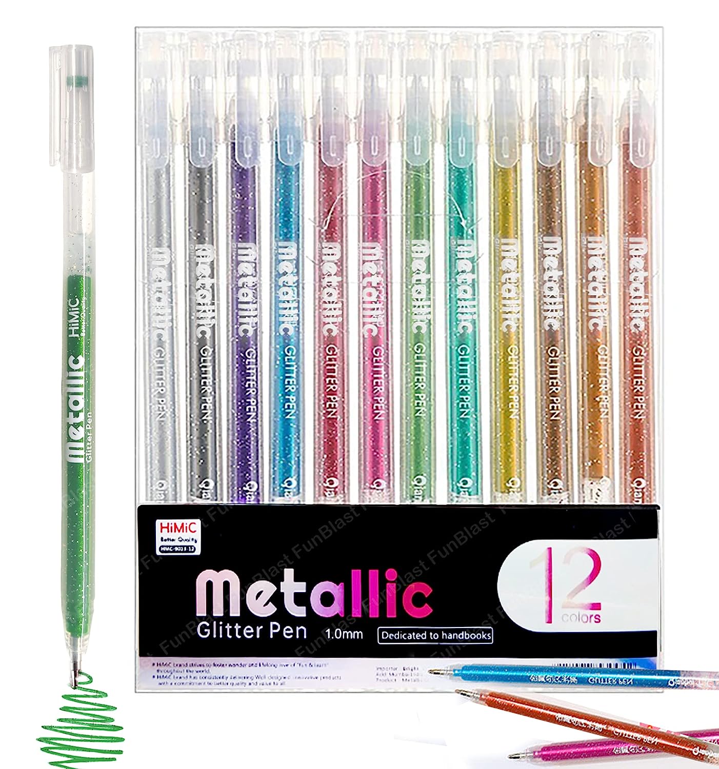Metallic Glitter Pen – 12 Colors | HMC-9013-12– KidsROAR