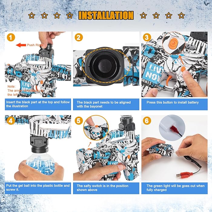 High Speed M4 Automatic Splat Gun with 40000 Gel Balls | GUZH1805– KidsROAR