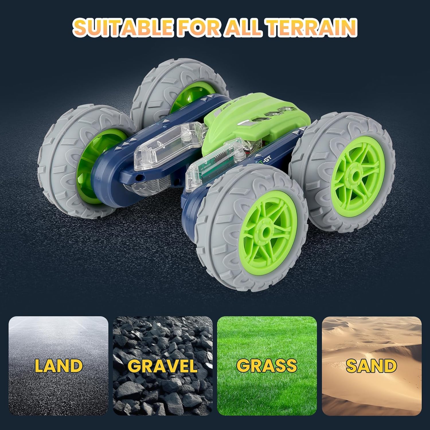 Double Sided | 360° Flips Rotating RC Car | NELMI-C064– KidsROAR
