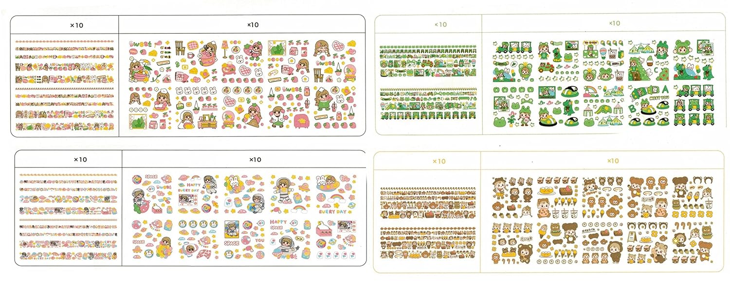 Cute Washi Tape Set | Decorative Masking Tapes | GBT-KM-2354 | COLOR A ...