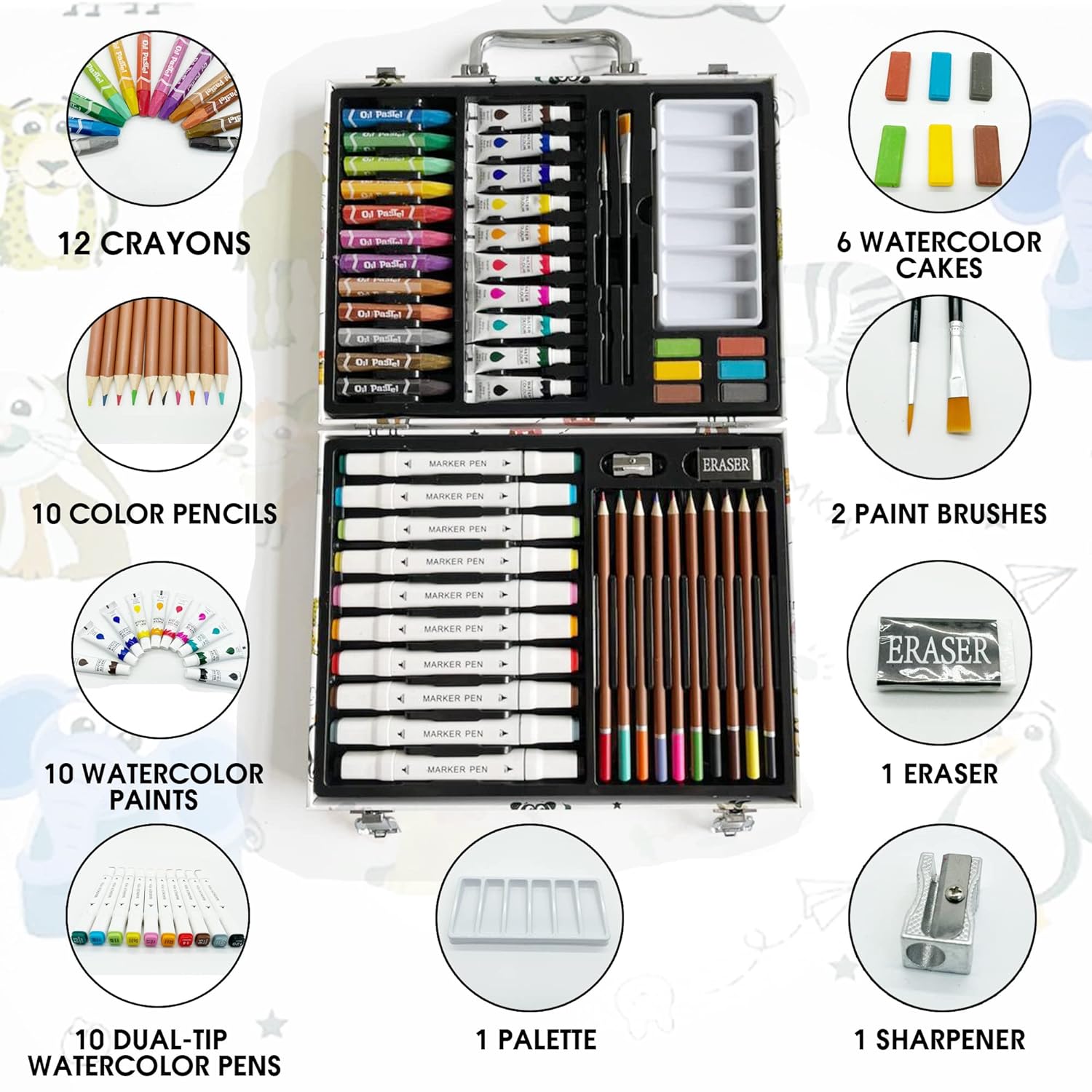 53-Pack Art Set with Deluxe High Density Paper Case | M-53– KidsROAR