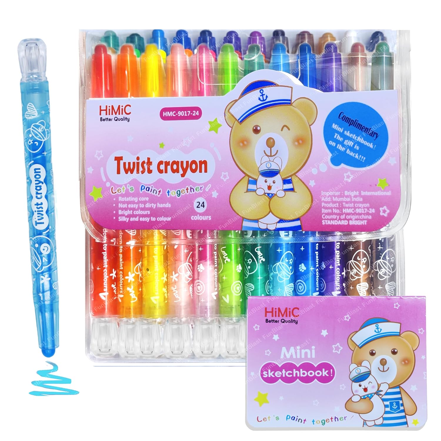Twist Crayons - 24 Pcs Crayon Set | HMC9017-24– KidsROAR