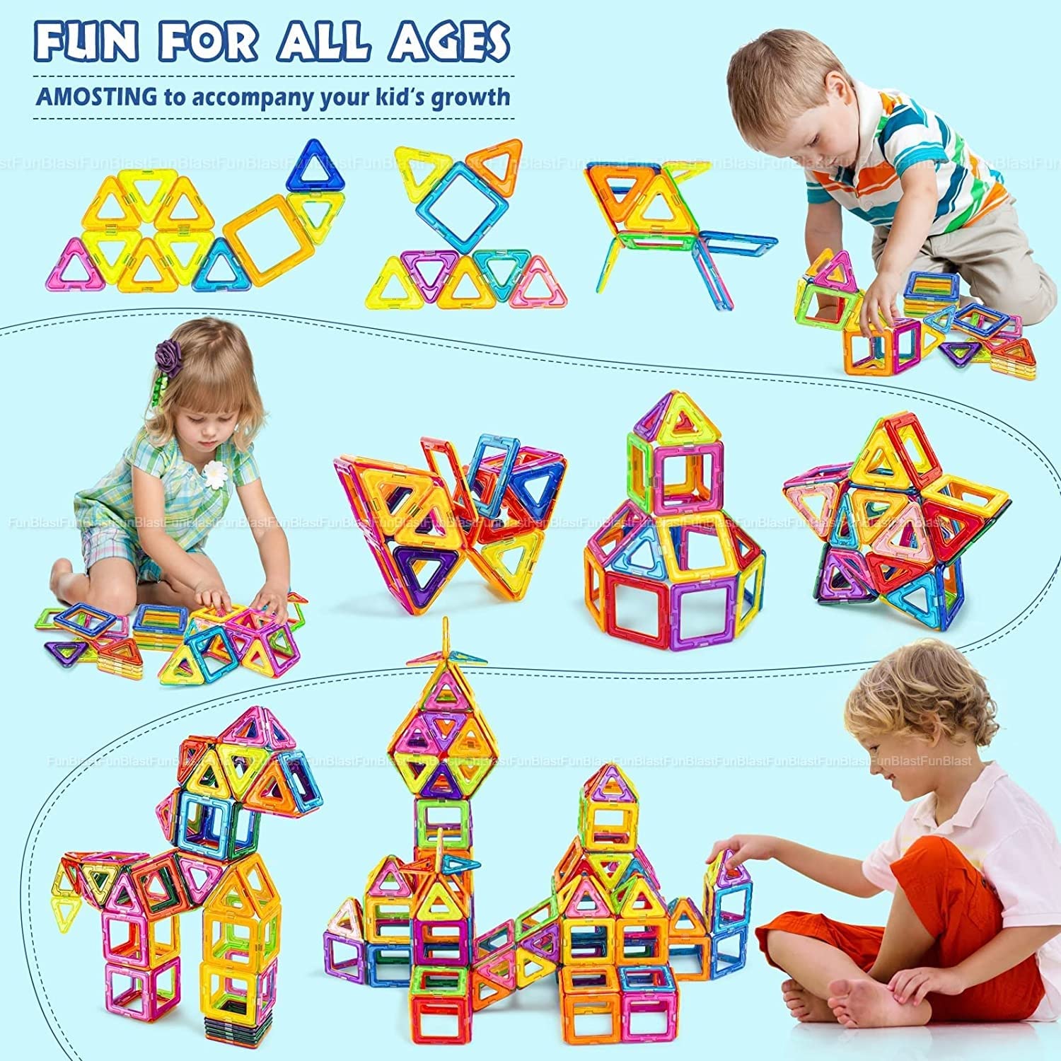 Magic Magnetic Building Blocks Puzzle | HMC-3086 (Multicolor; 86 Pcs ...