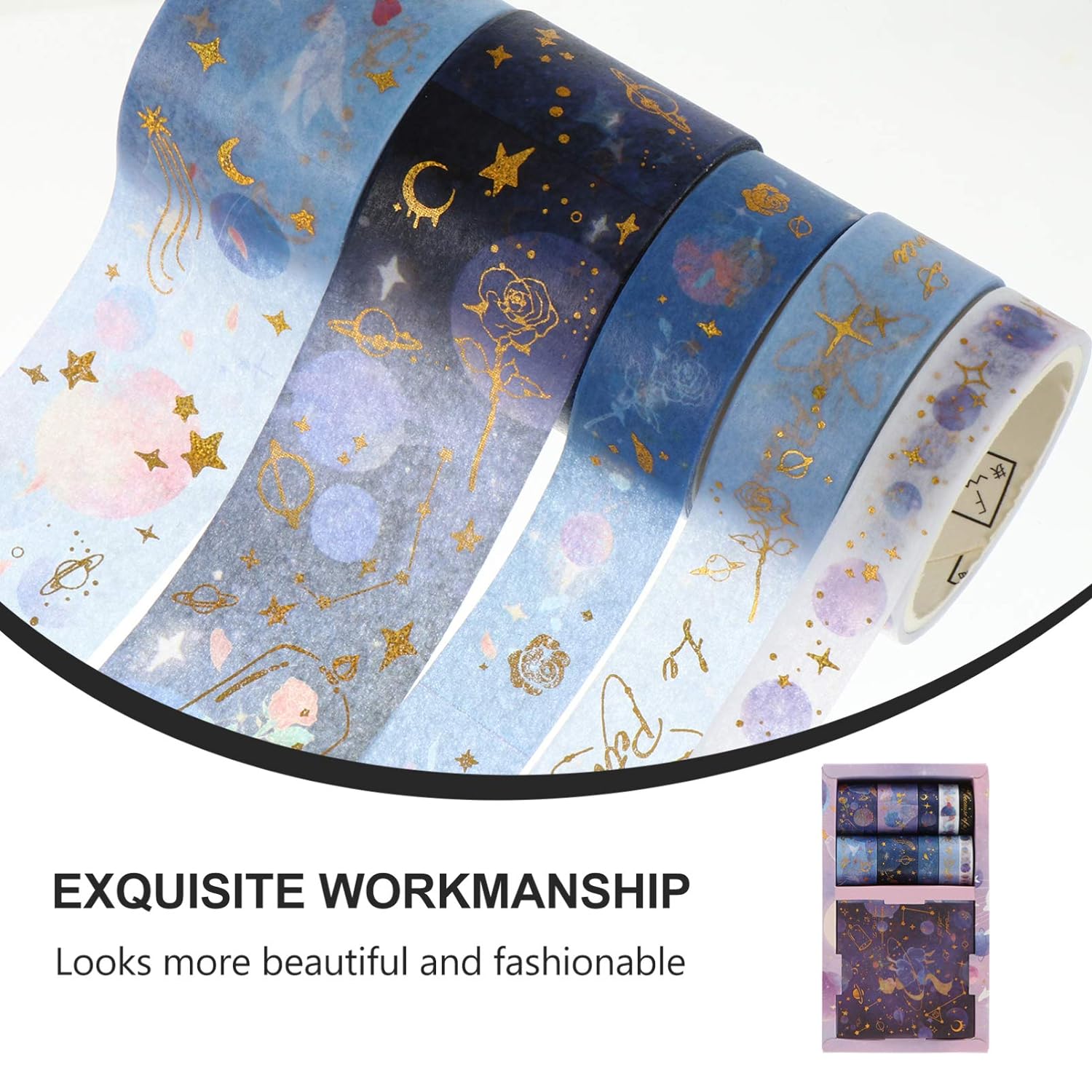 Washi Masking Tape Sticker Set 10 Rolls Tapes 10 Sheets Stickers | KQ ...