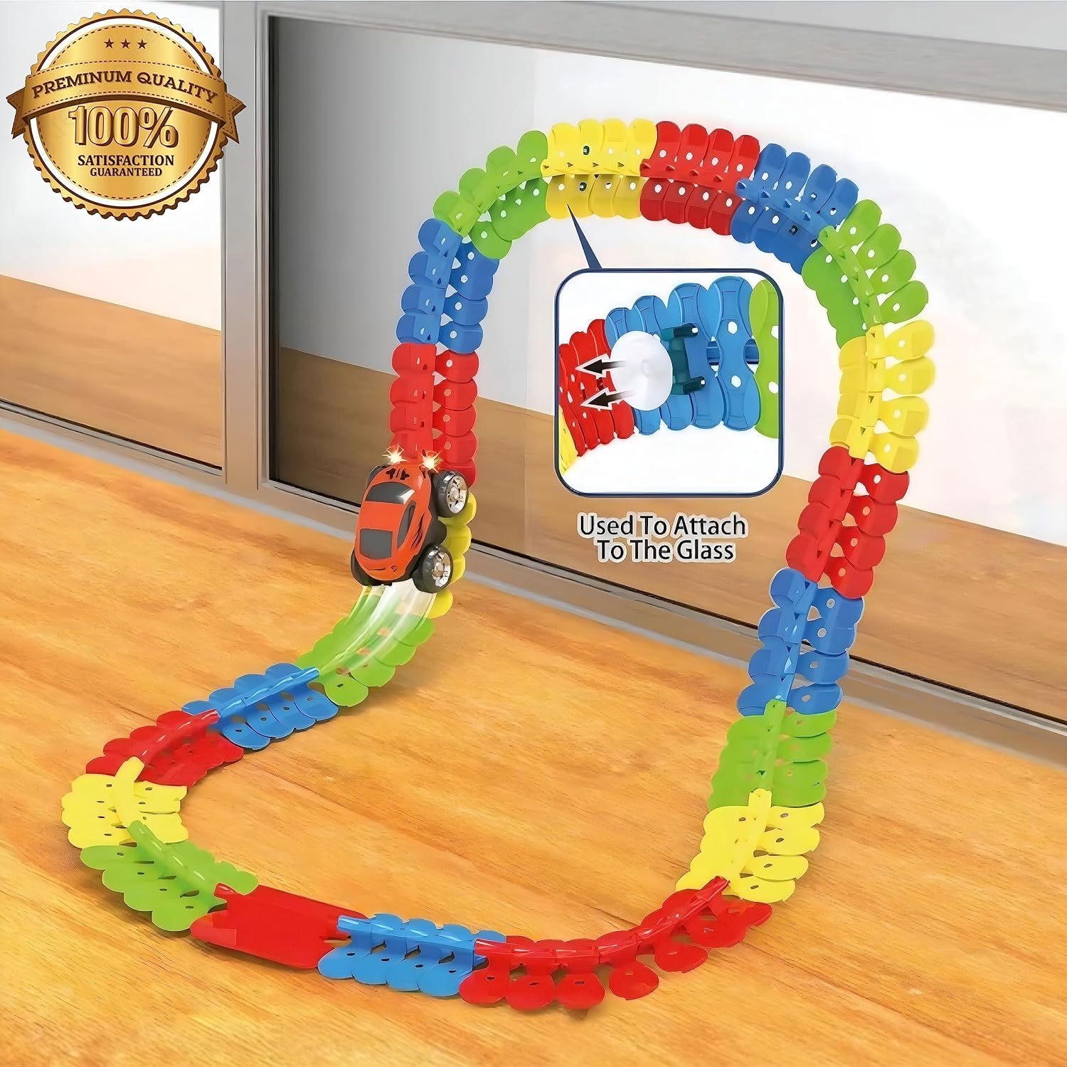 140 Pc Flexible Car Track Racer To | 044-6– KidsROAR