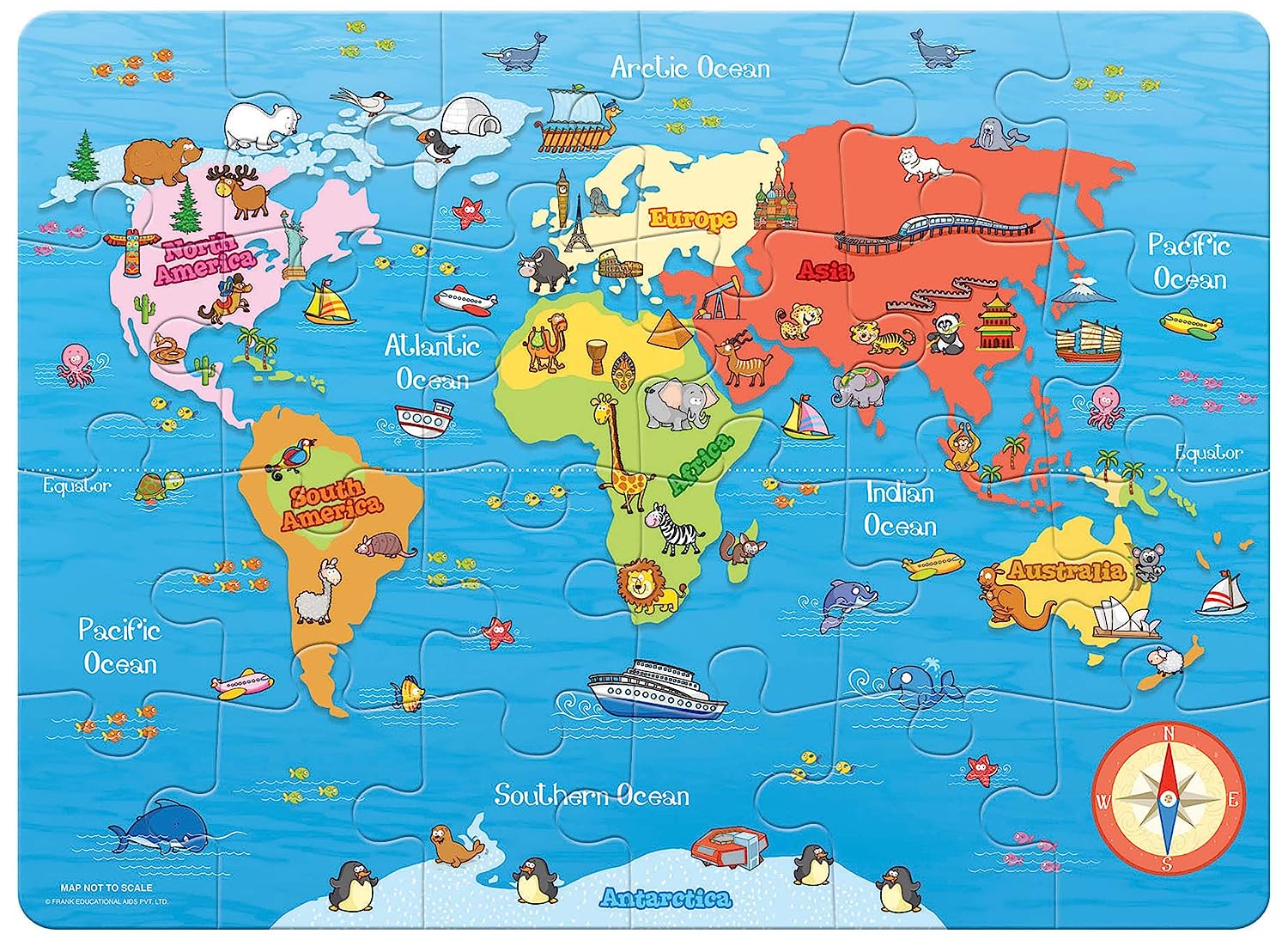 My First World Map Puzzle 24 Pieces Early Learner | INT445– KidsROAR