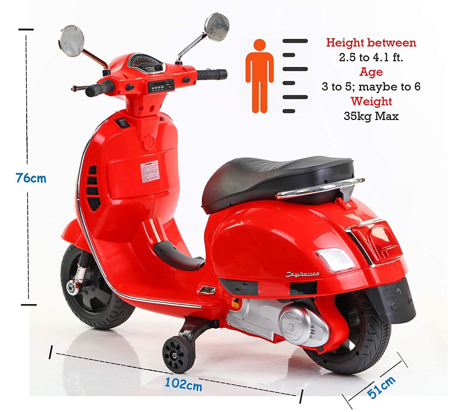 Vespa Bike For Kids | Without Remote | Battery Operated Electric Bike ...